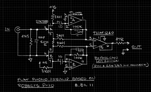 Flat Phono Preamp Based on John's P10 and 2SK389 - Pro Audio Design Forum
